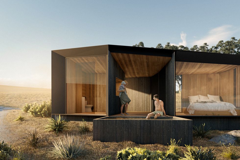 Charred timber pods to be built on Fleurieu Peninsula | ArchitectureAu