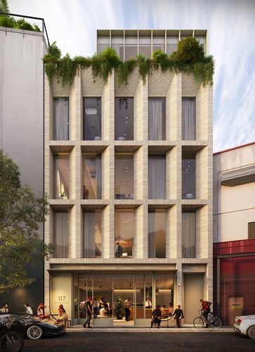 Proposed commercial building playfully combines textures and surfaces ...