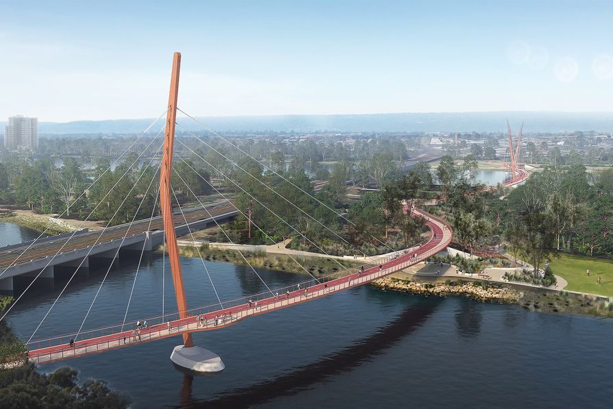 Two new car-free bridges for Perth CBD | ArchitectureAU