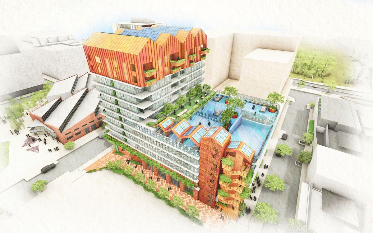 A 12-storey building inspired by industrial history proposed in ...