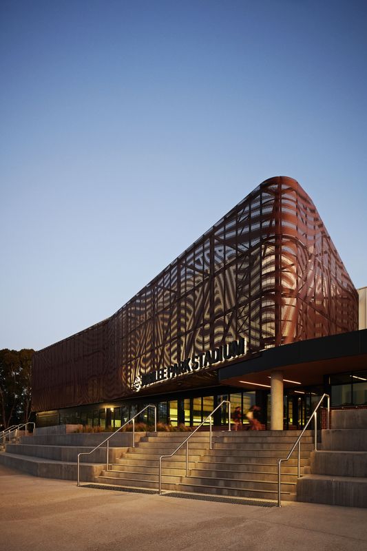 Kingspan insulated panels at Jubilee Park Stadium | ArchitectureAu