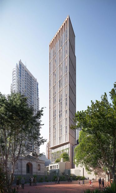 Crone's recycled-brick design wins hotel tower competition | ArchitectureAu