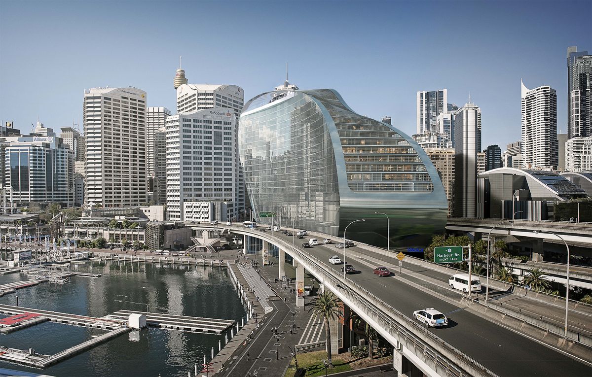 Hassell's new scheme for Darling Harbour IMAX site recommended for ...