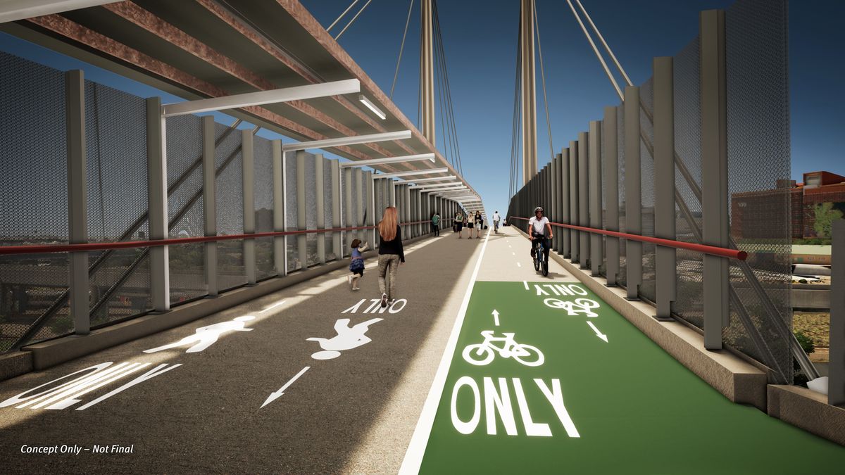 Concept design for Brisbane pedestrian and cycle bridge | ArchitectureAu