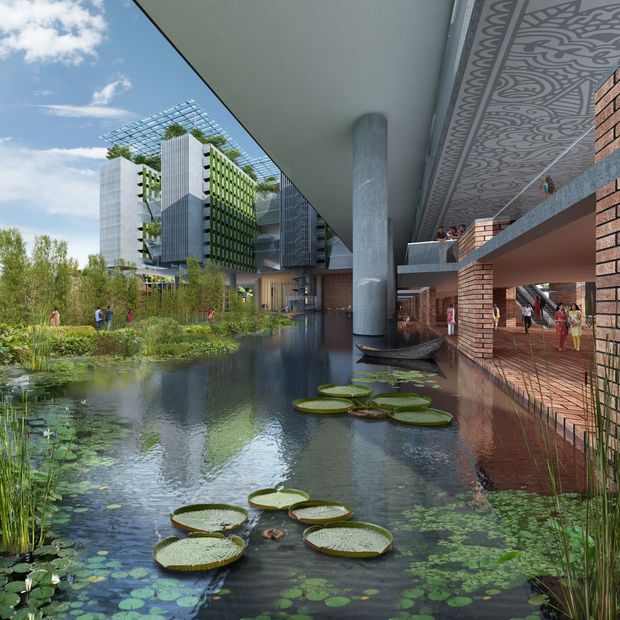 WOHA awarded sustainability prize for Bangladeshi university floating ...