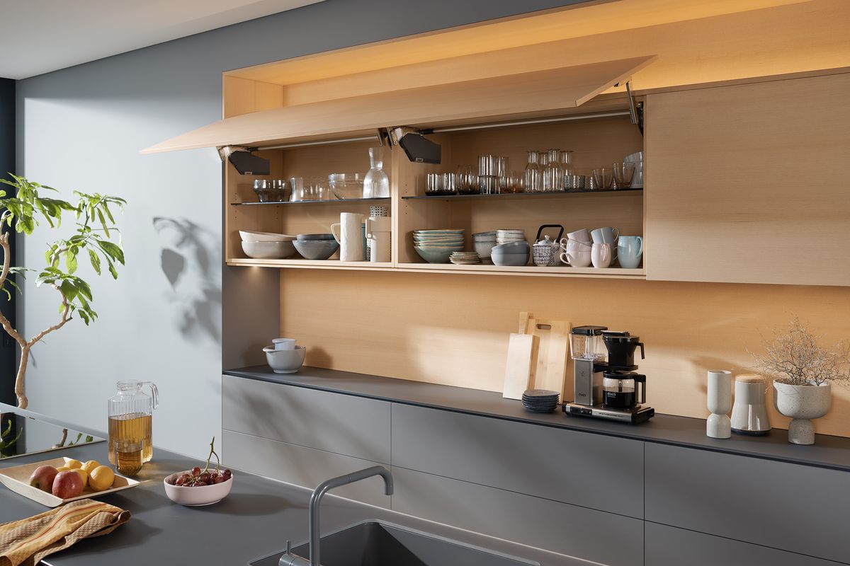 AVENTOS overhead wall cabinets by Blum | ArchitectureAu